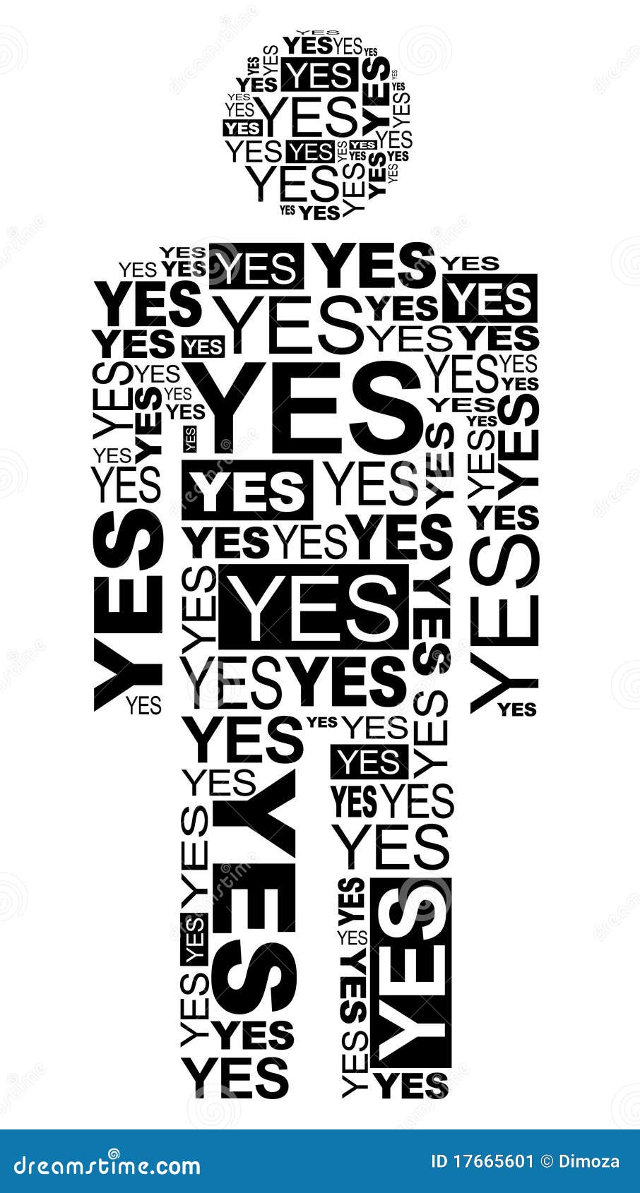 Yes man stock vector. Illustration of typography, signifier - 17665601