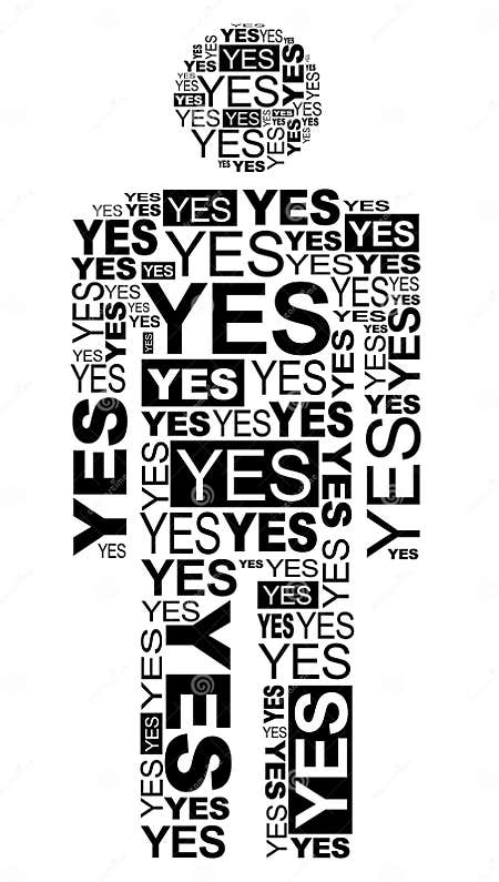 Yes man stock vector. Illustration of typography, signifier - 17665601