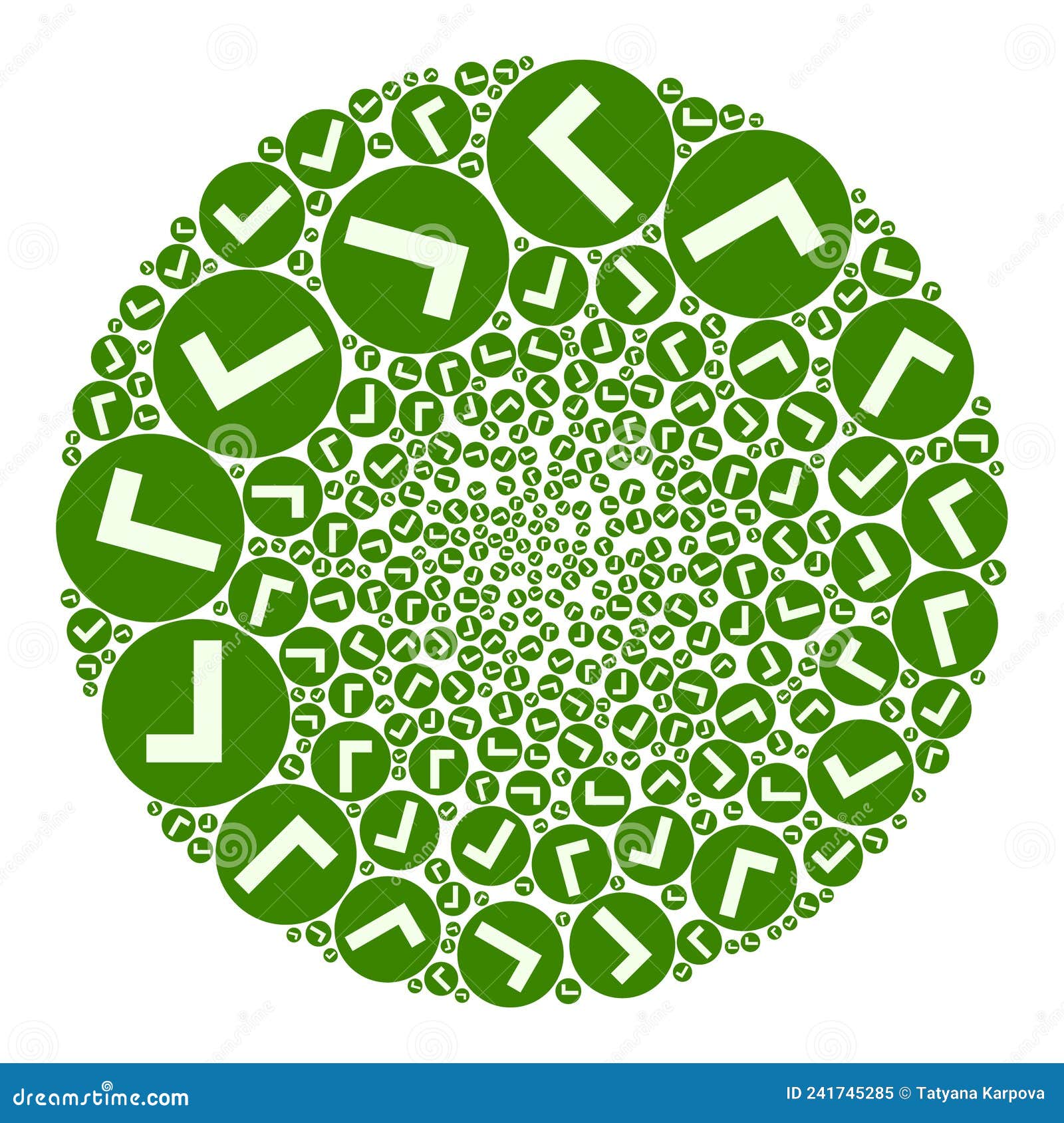 Yes Mark Icon Round Bubble Collage Stock Vector - Illustration of icon ...