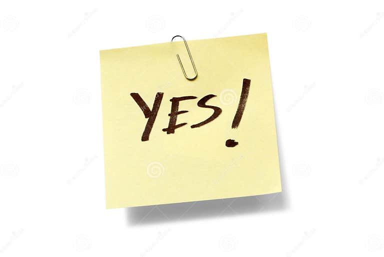 Yes message stock photo. Image of postit, pinned, notelet - 5220806