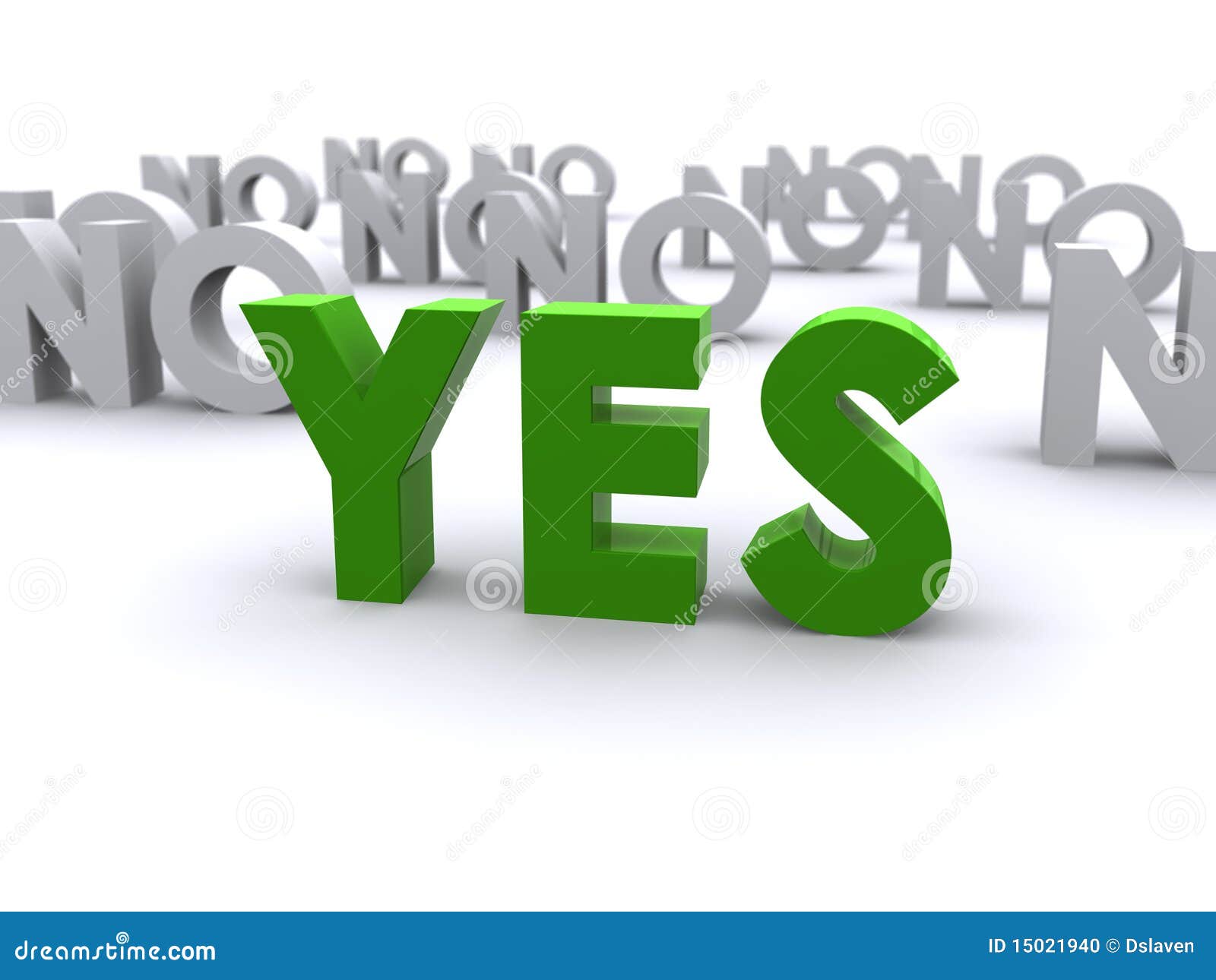 Affirmative 3D Render: A White Figure Leaning On A Large Green YES Sign ...