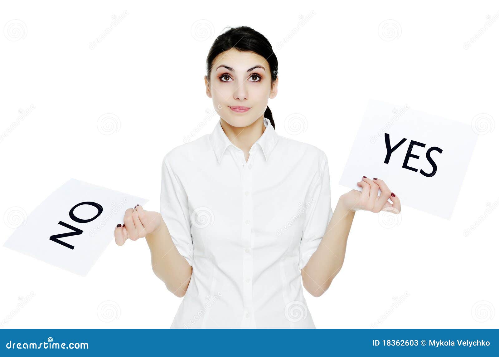 Yes or no? stock image. Image of executive, cheerful - 18362603