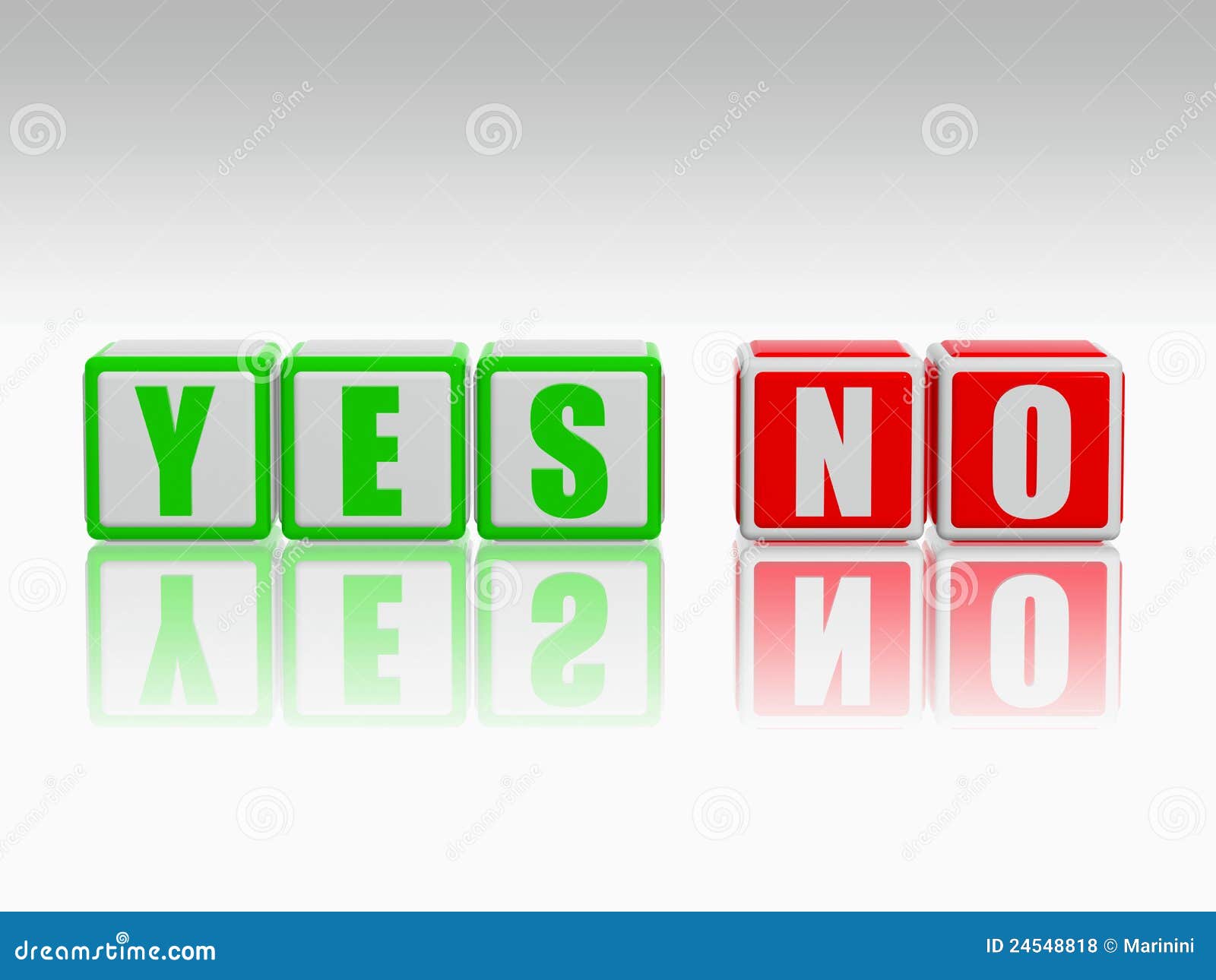 Yes No stock illustration. Illustration of survey, cube - 24548818