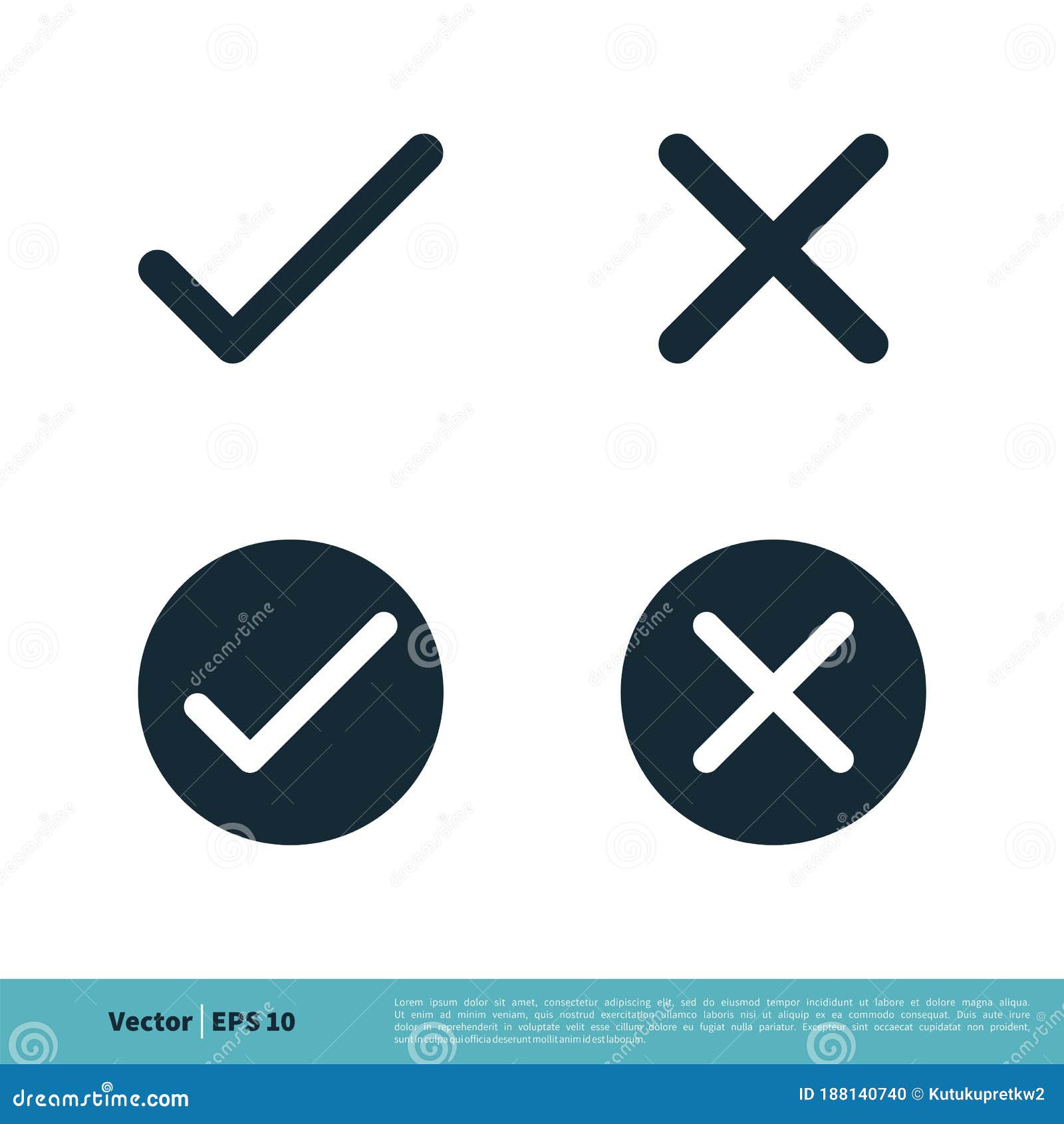 Yes/No, Agree/Disagree, True/False Icon Vector Logo Template ...