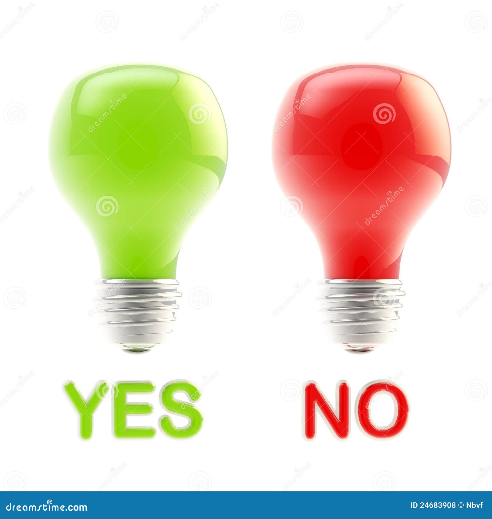 Yes and No As Bulbs Isolated Stock Illustration - Illustration of clear ...