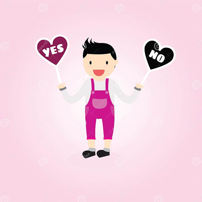 Yes or No stock vector. Illustration of vote, heart, vector - 49258865