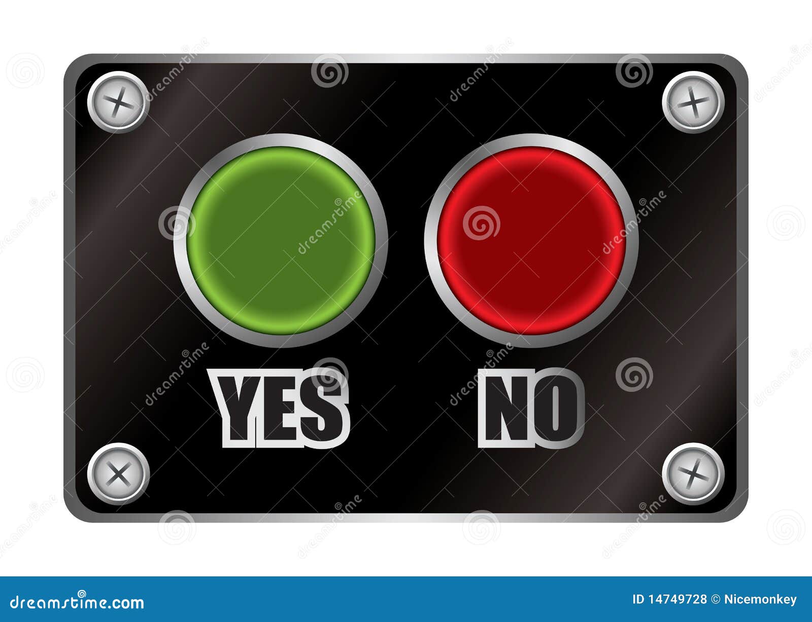 Yes no black button stock vector. Illustration of electronic - 14749728