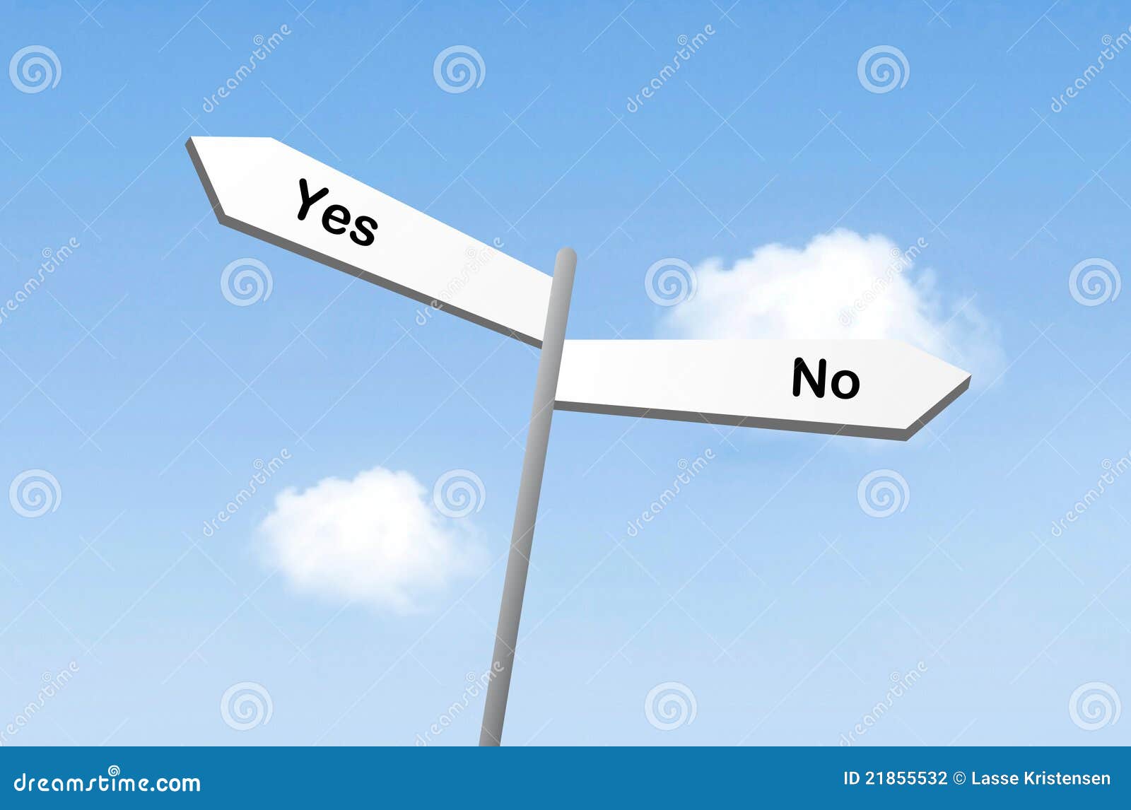 Yes or no on blue bg stock photo. Image of abstract, option - 21855532
