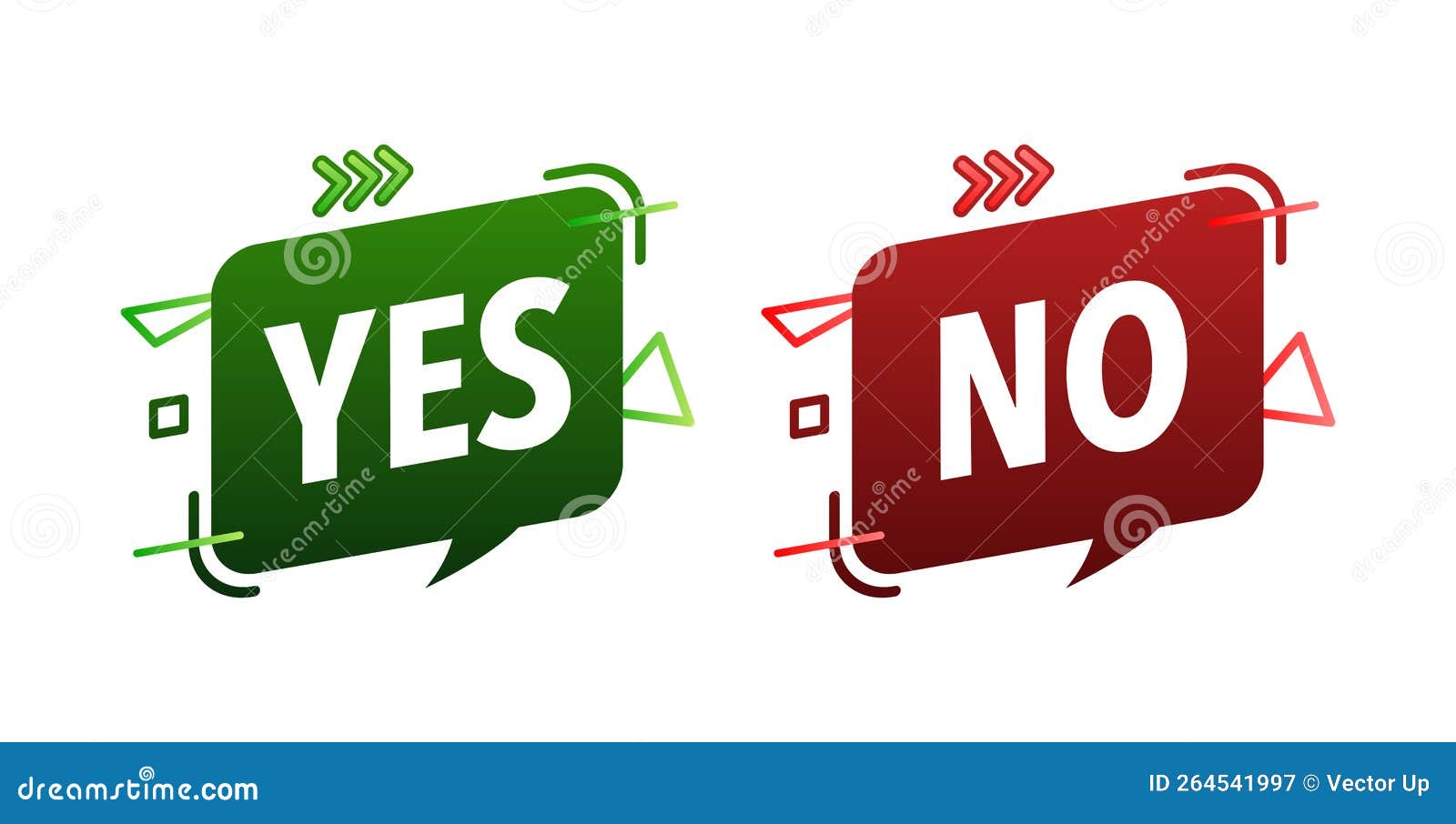 Yes and No Button. Approved and Rejected. Yes No in Speech Bubble ...