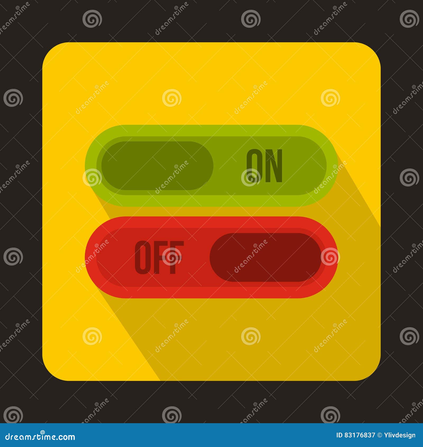 Yes and No Button Icon, Flat Style Stock Vector - Illustration of ...