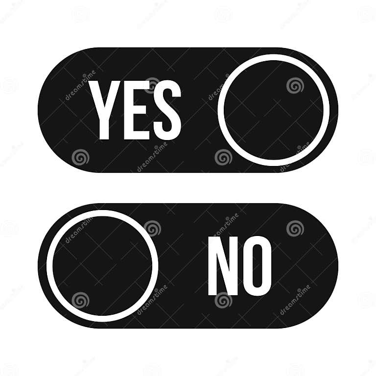 Yes and No Button Icon, Simple Style Stock Vector - Illustration of ...