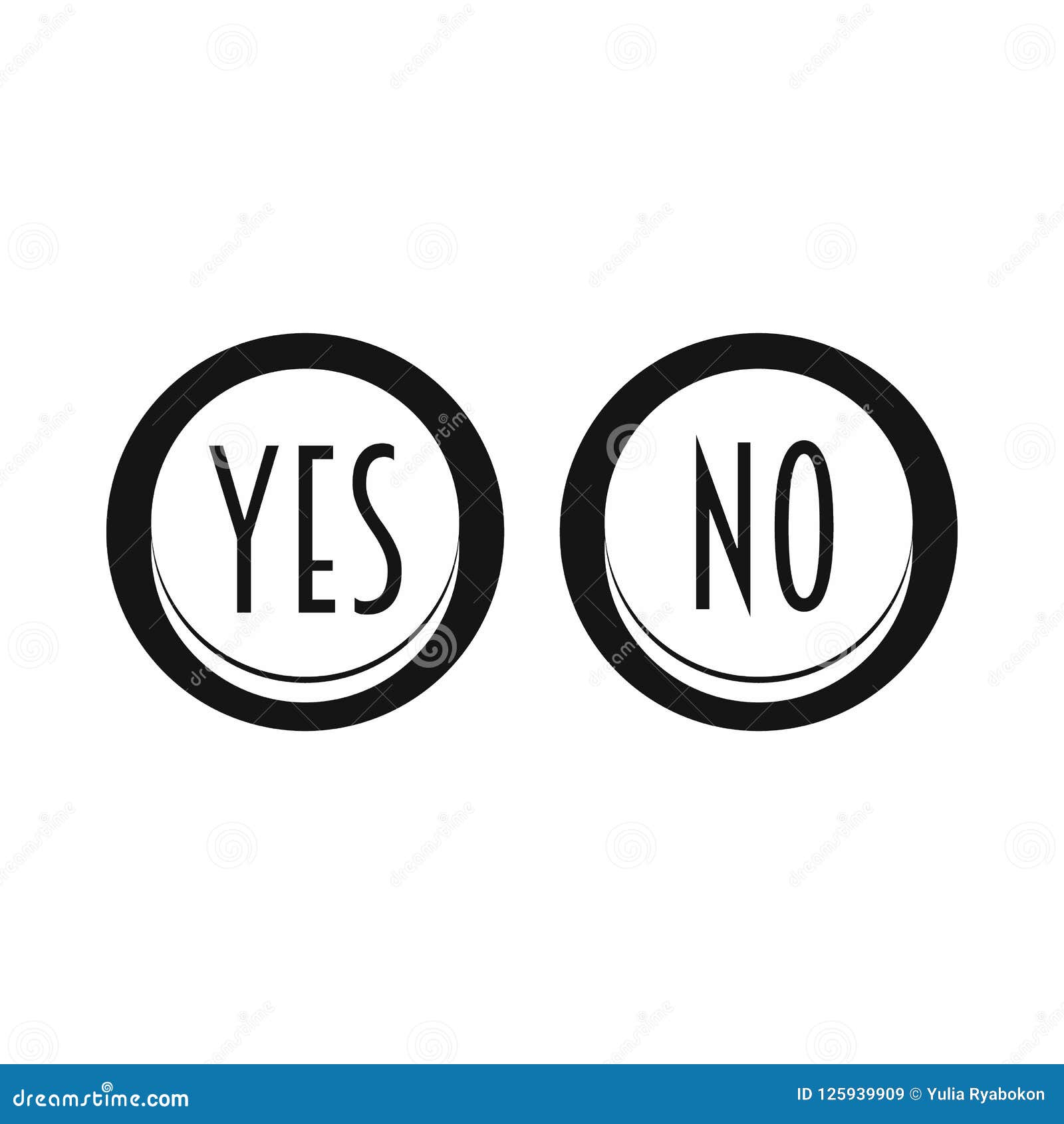 Yes and No Button Icon, Simple Style Stock Illustration - Illustration ...