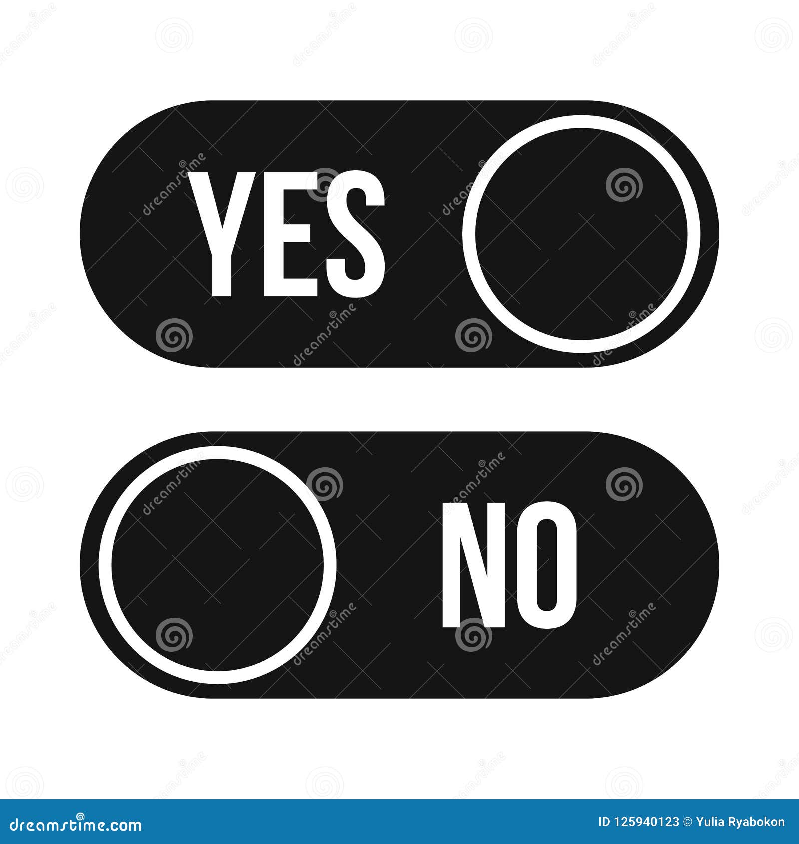 Yes and No Button Icon, Simple Style Stock Illustration - Illustration ...