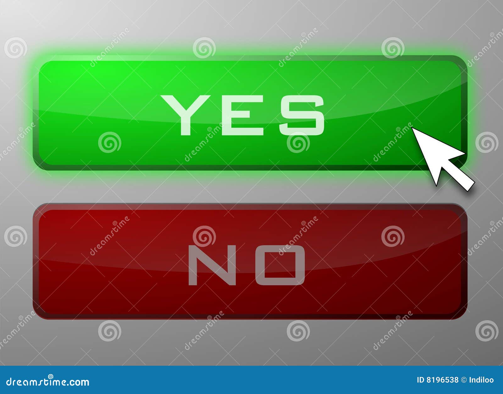 Yes and No buttons stock illustration. Illustration of rendering - 8196538
