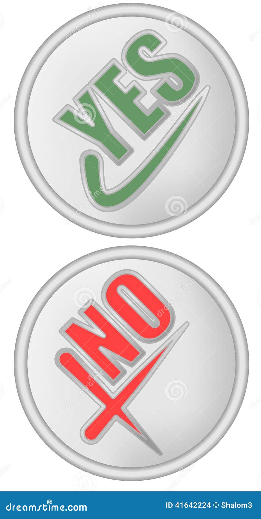 Yes - No Buttons for Confirming Stock Vector - Illustration of mark ...