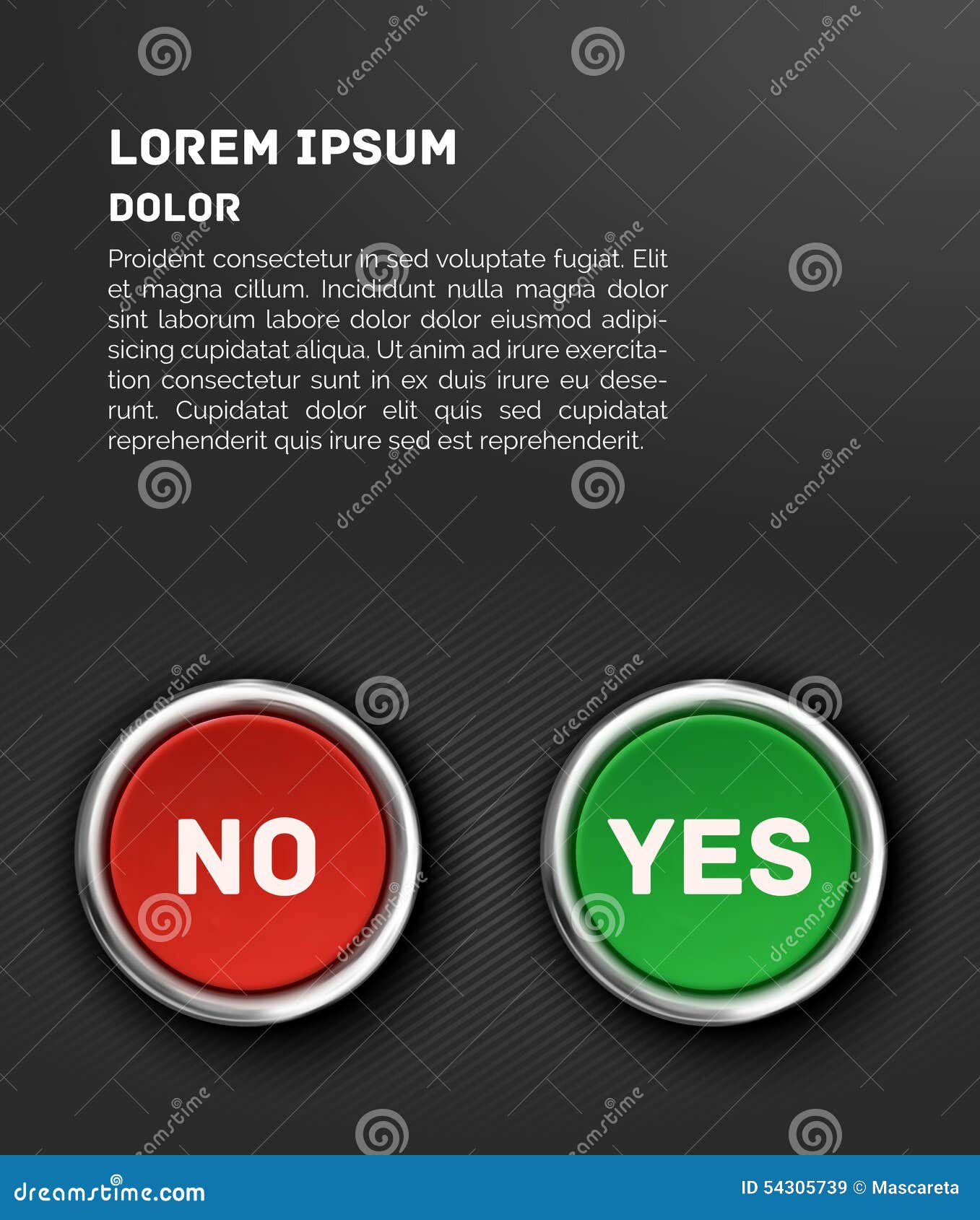 YES and NO Buttons, 3d Red Glossy Metallic Icons Stock Illustration ...