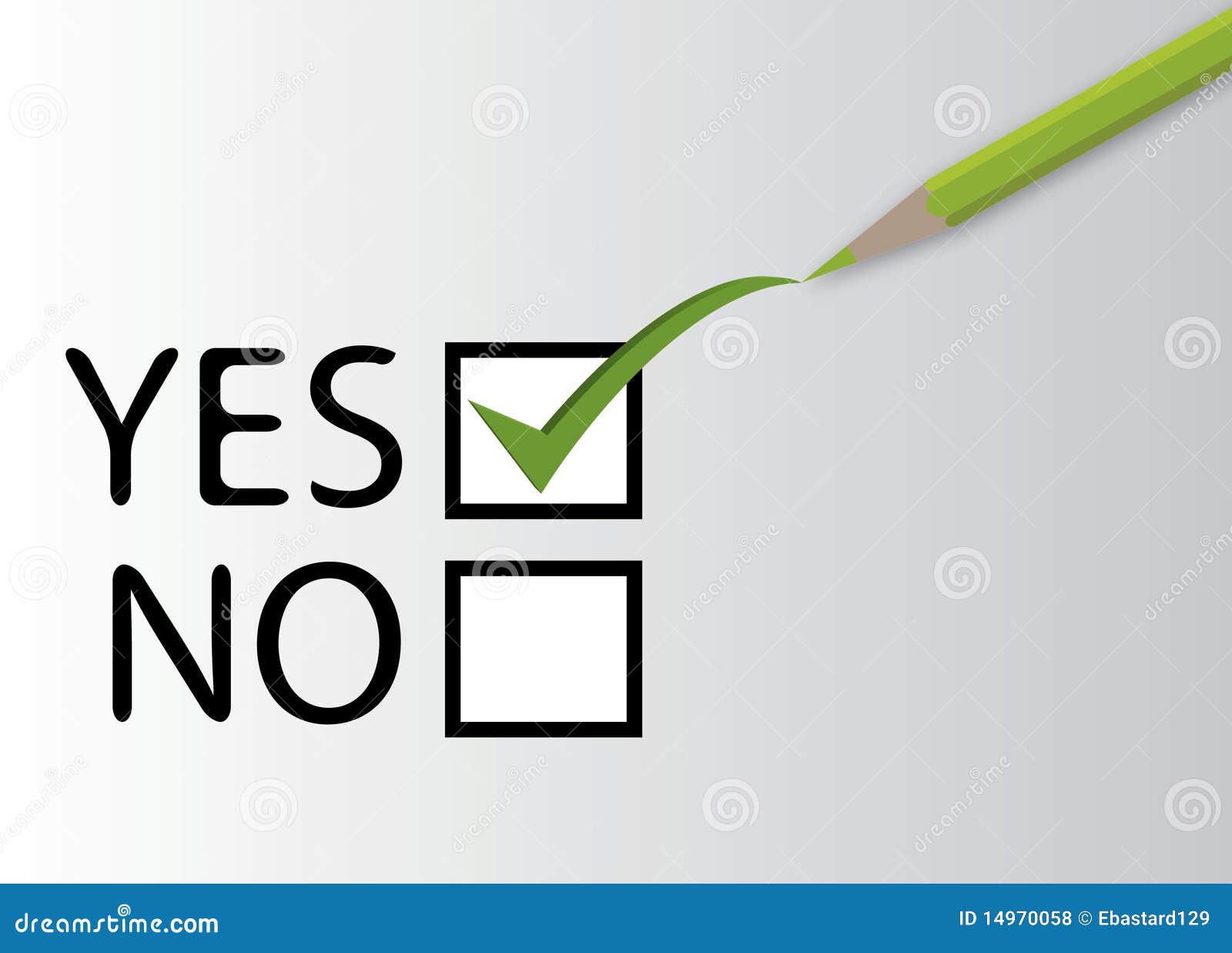 Yes, No check stock vector. Illustration of write, green - 14970058