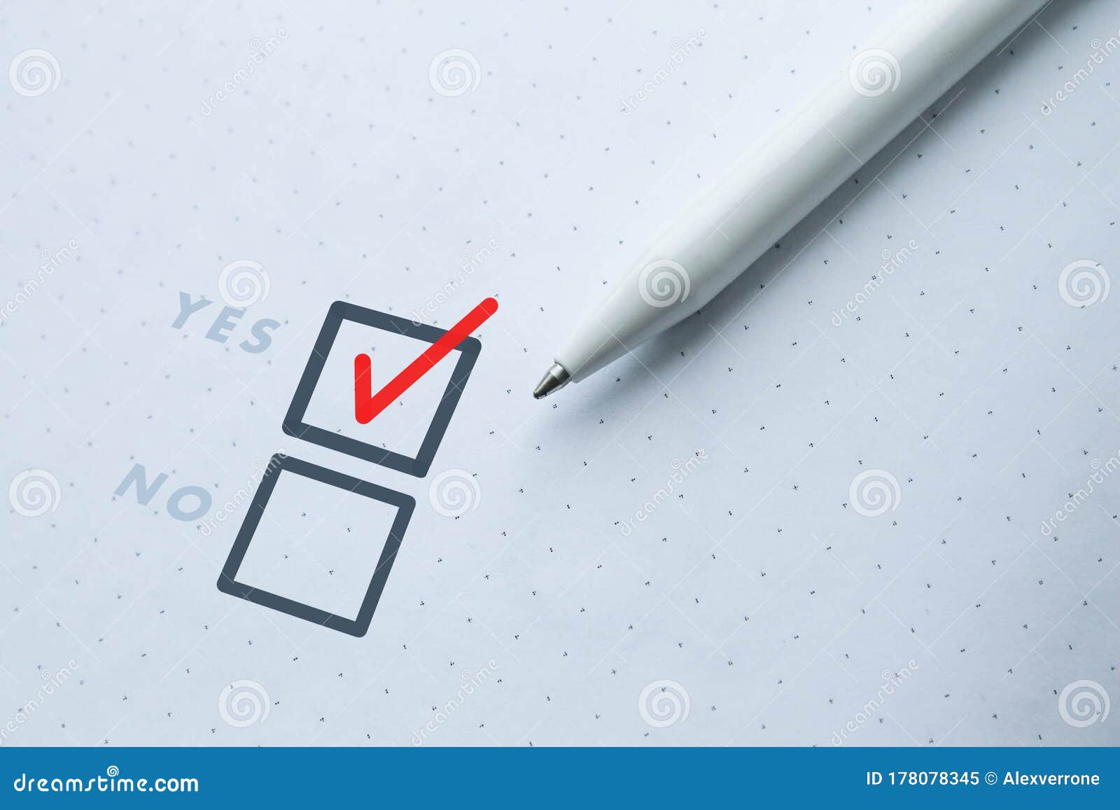 Yes and no, check box. stock image. Image of education - 178078345