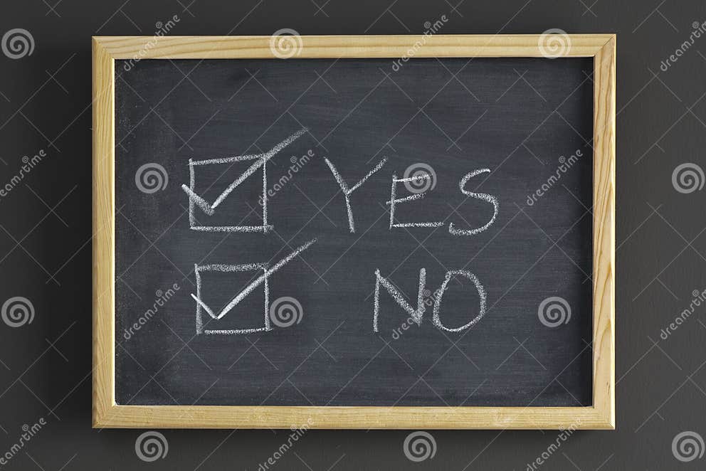 YES and NO Check Boxes on Blackboard Stock Photo - Image of concepts ...