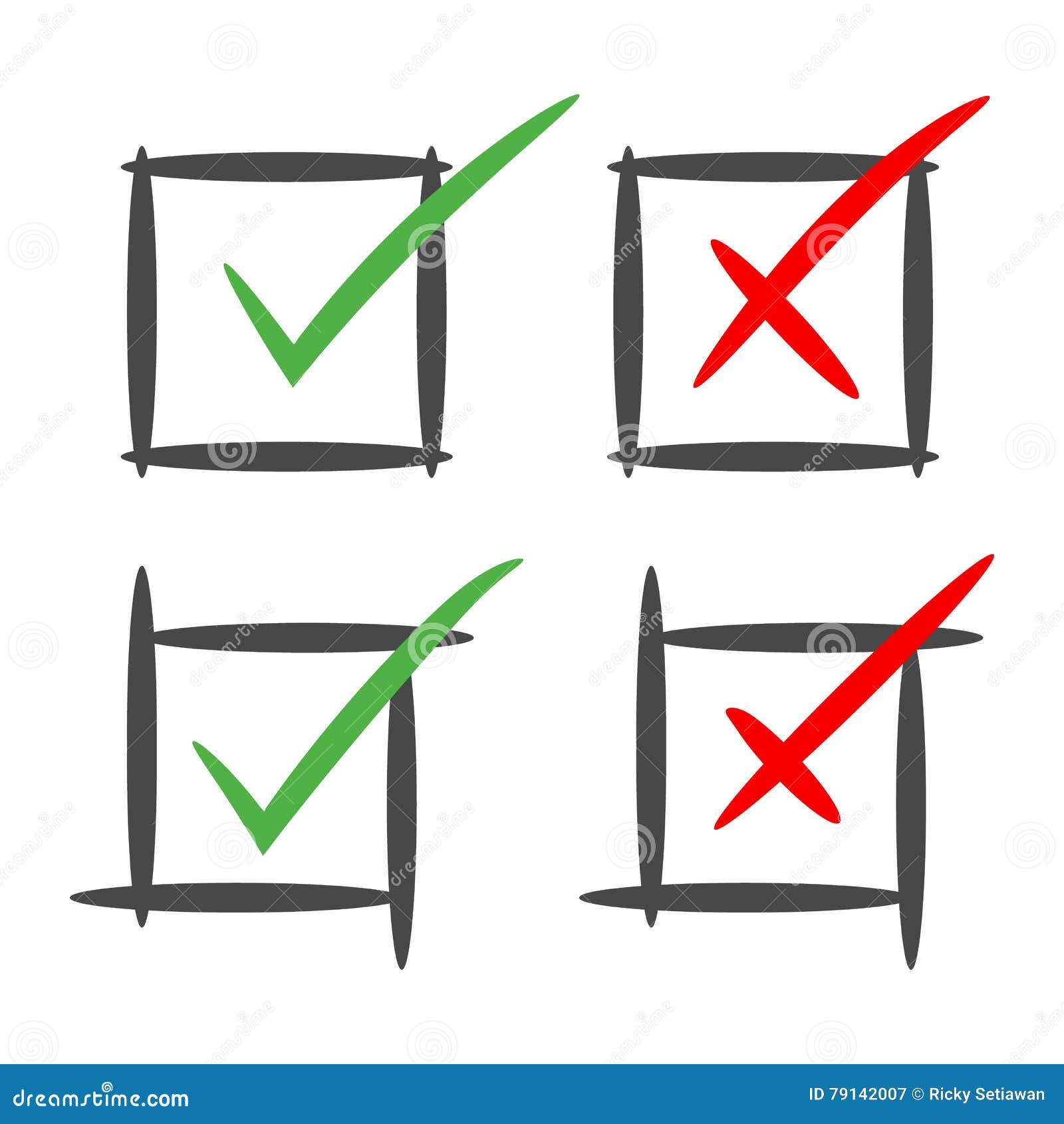 Yes or No Check List Box stock vector. Illustration of simple - 79142007
