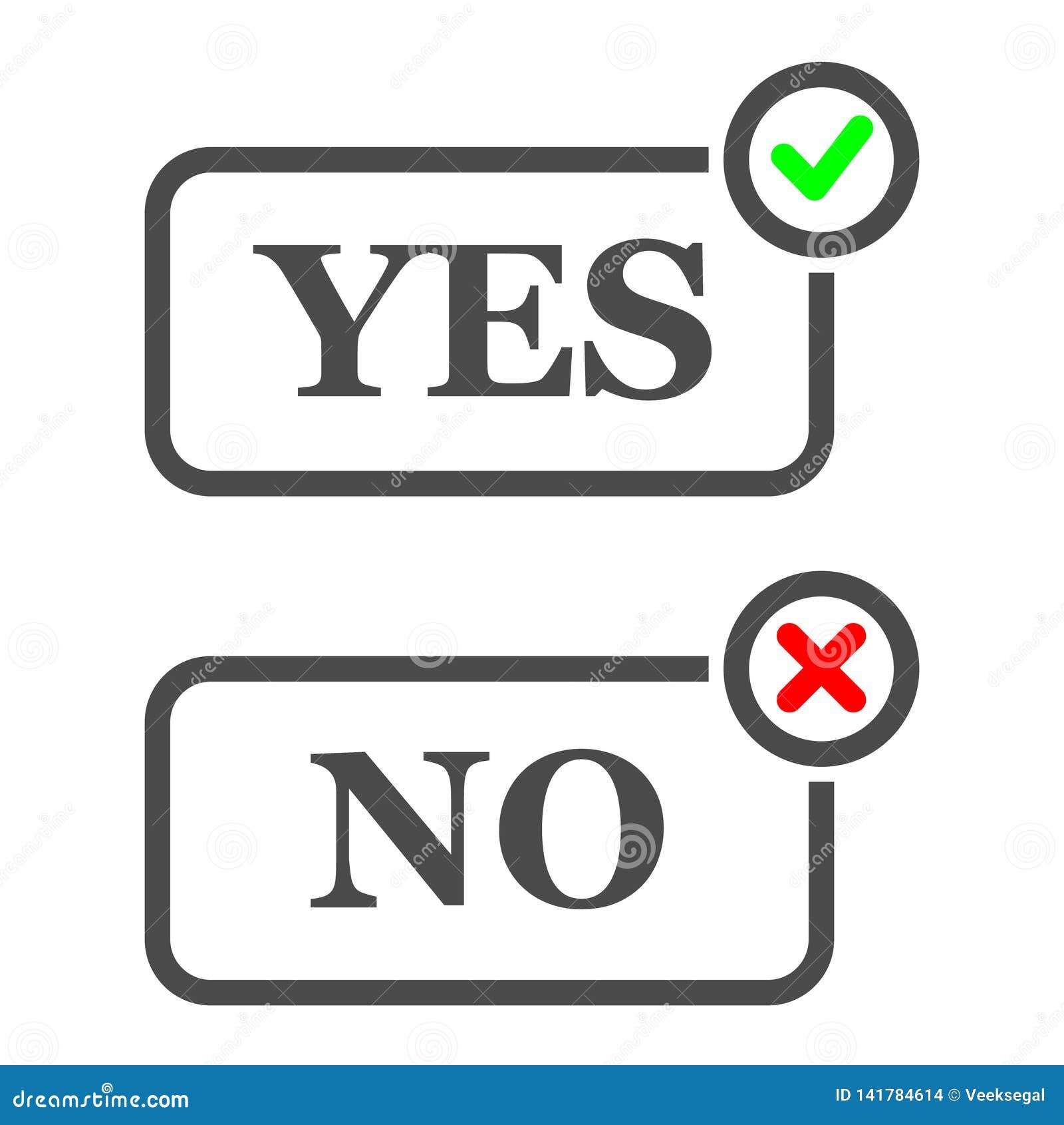 Yes and No Check Marks Green and Red. Vector Stock Vector ...