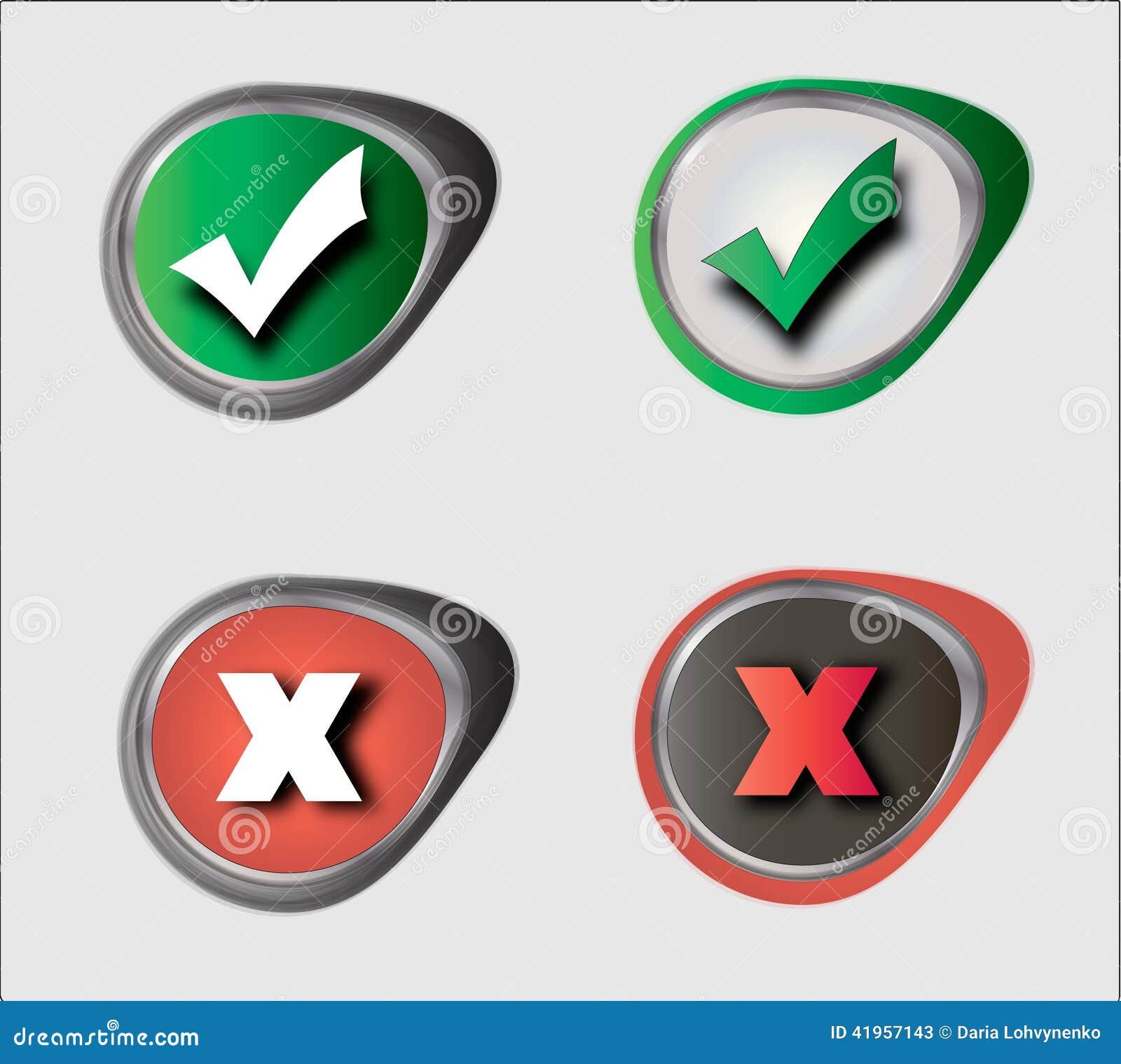 Yes and No check marks stock illustration. Illustration of choose ...