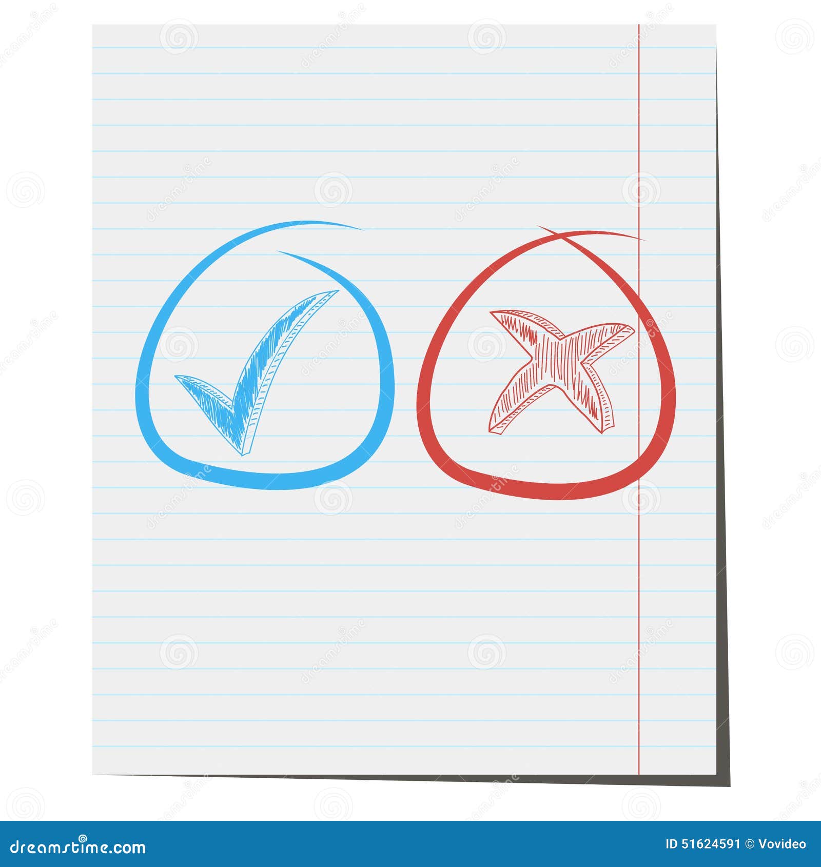 Yes and No Check Marks. Vector Stock Vector - Illustration of approve ...