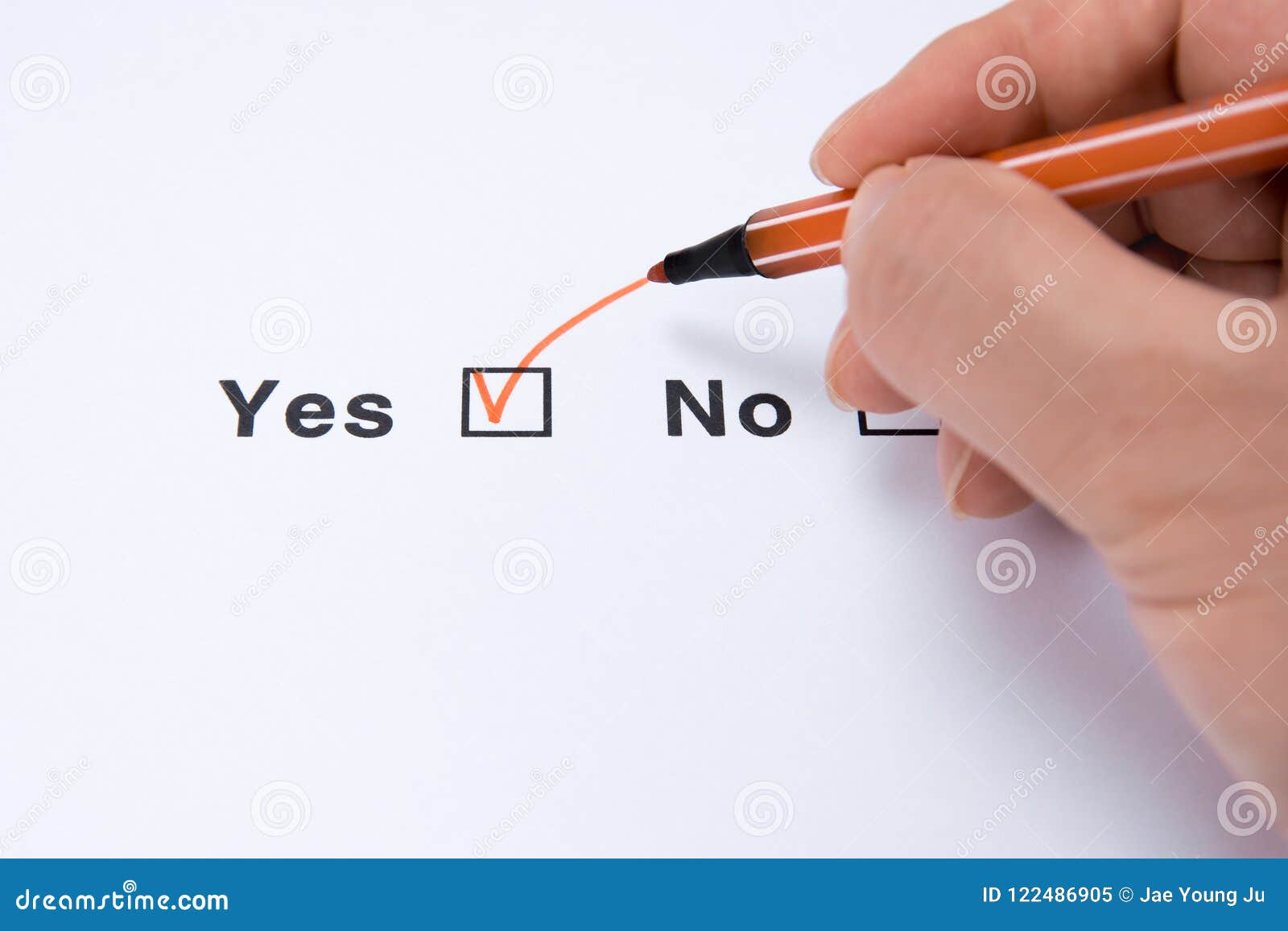 Yes and No Checkbox Marking. Stock Image - Image of choosing ...