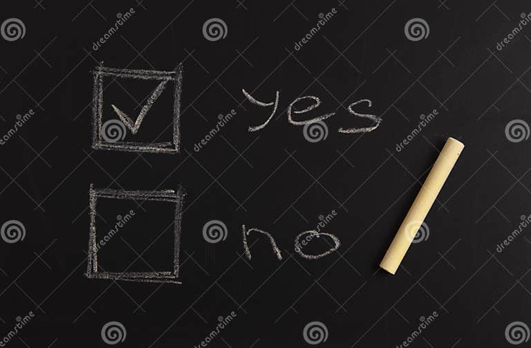 Yes no choice board stock image. Image of check, positive - 137397803