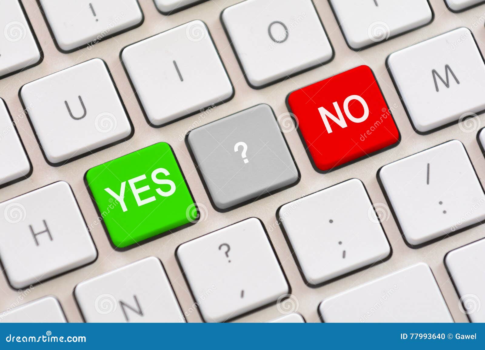 Yes or No Choice on Keyboard Stock Photo - Image of english, support ...