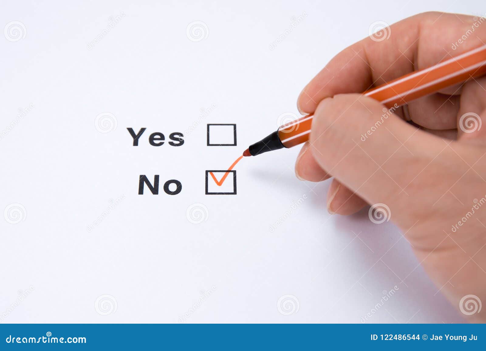 Yes and No Checkbox Marking. Stock Photo - Image of election, filling ...