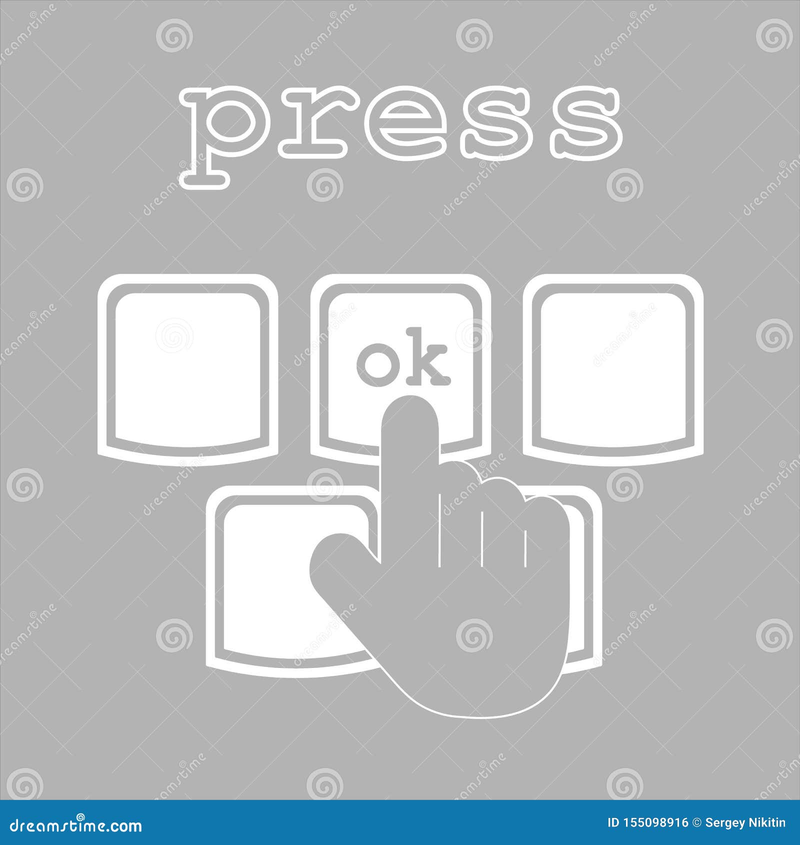 Yes or No Click Chalk Icon. Accept and Decline Buttons. Hand Pressing ...