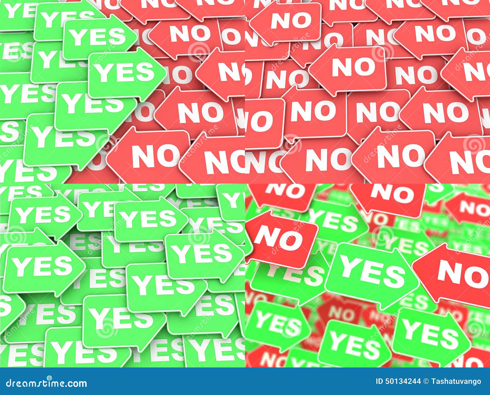 Yes-No Concept on Direction Arrows Stock Illustration - Illustration of ...