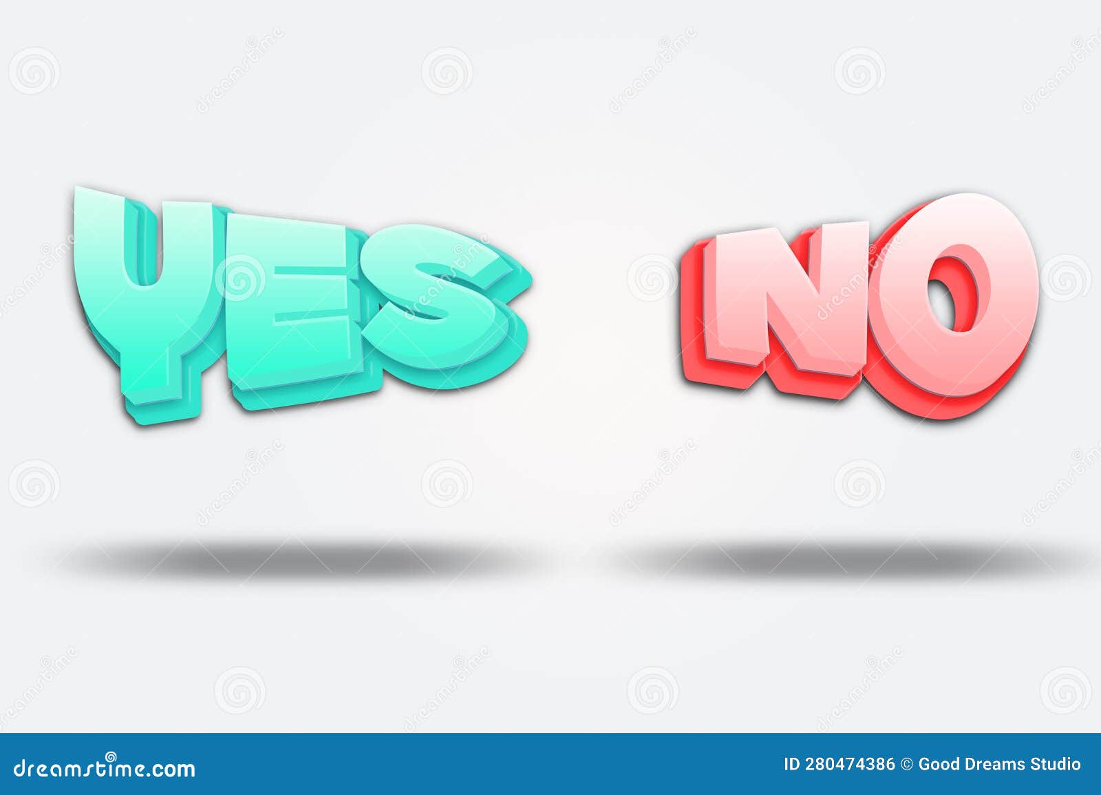YES and NO, 3d Isolated on Blue Background. YES and NO Stock ...