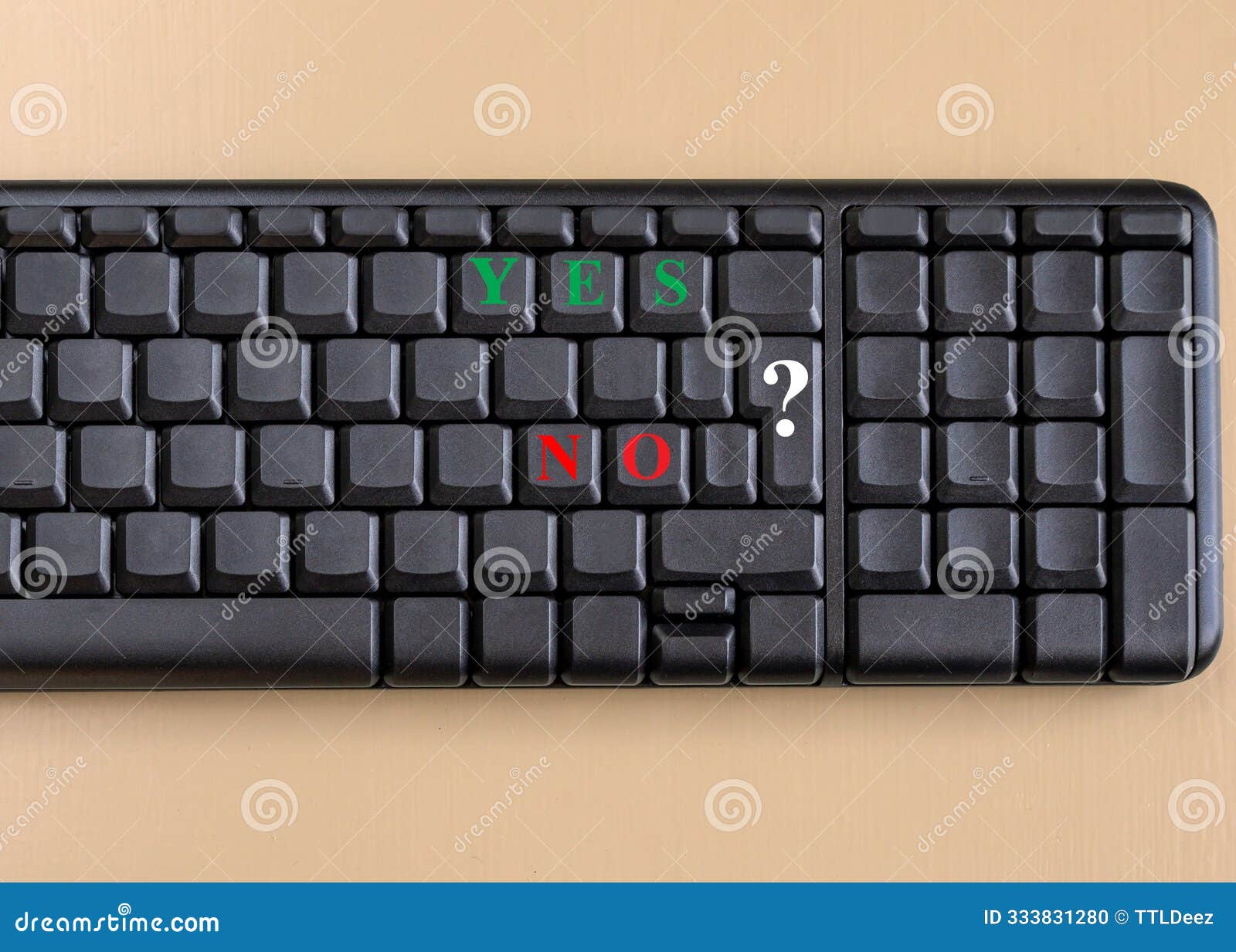 Yes or No Decision Concept. a Computer Keyboard with only Yes or No ...