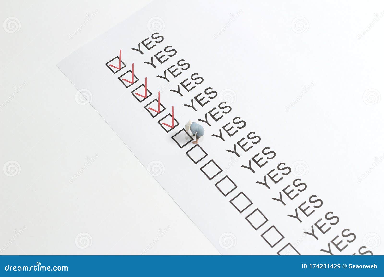 A Yes and No Decision on the Paper Form Stock Image - Image of ...