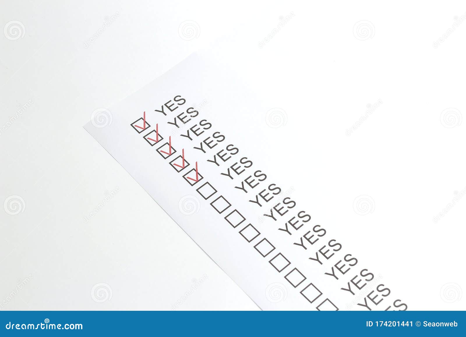 A Yes and No Decision on the Paper Form Stock Image - Image of attitude ...