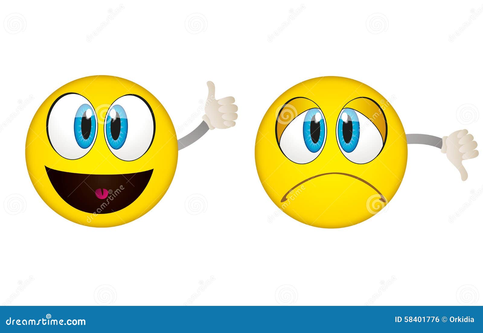 Yes and No emoticons stock vector. Illustration of smiley - 58401776