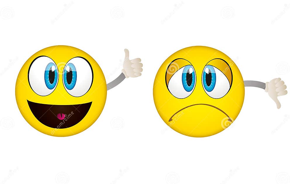 Yes and No emoticons stock vector. Illustration of smiley - 58401776