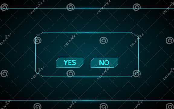 Yes and No Game Button Vector Design on Technology Futuristic Interface ...