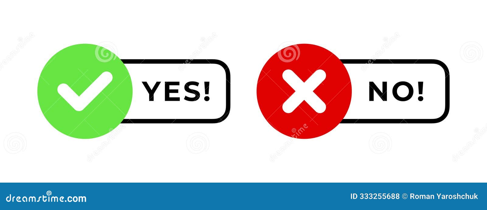 Yes or No Icons. Check Mark Stock Vector - Illustration of tick ...
