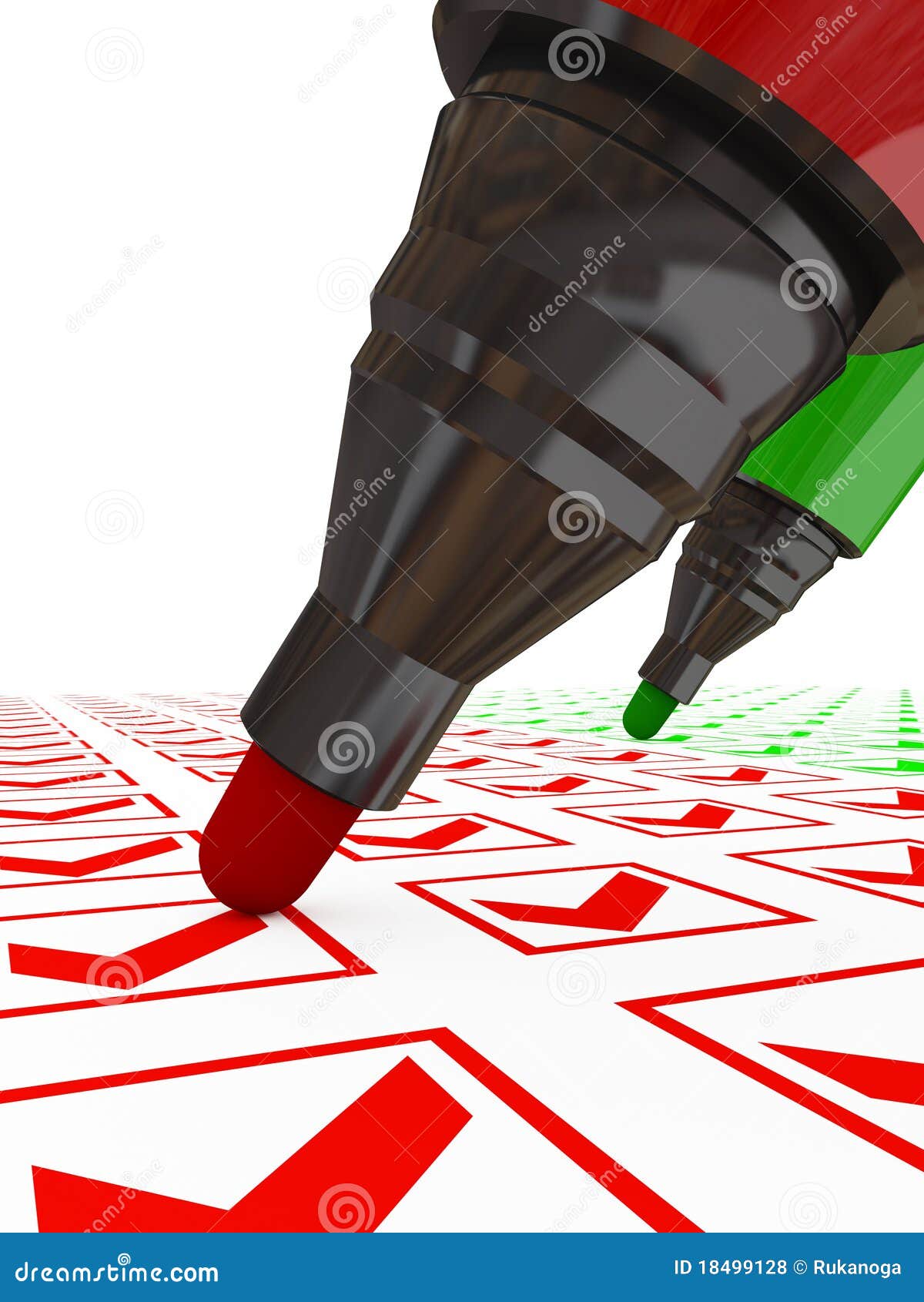 Yes and No marker pens. stock illustration. Illustration of positive ...
