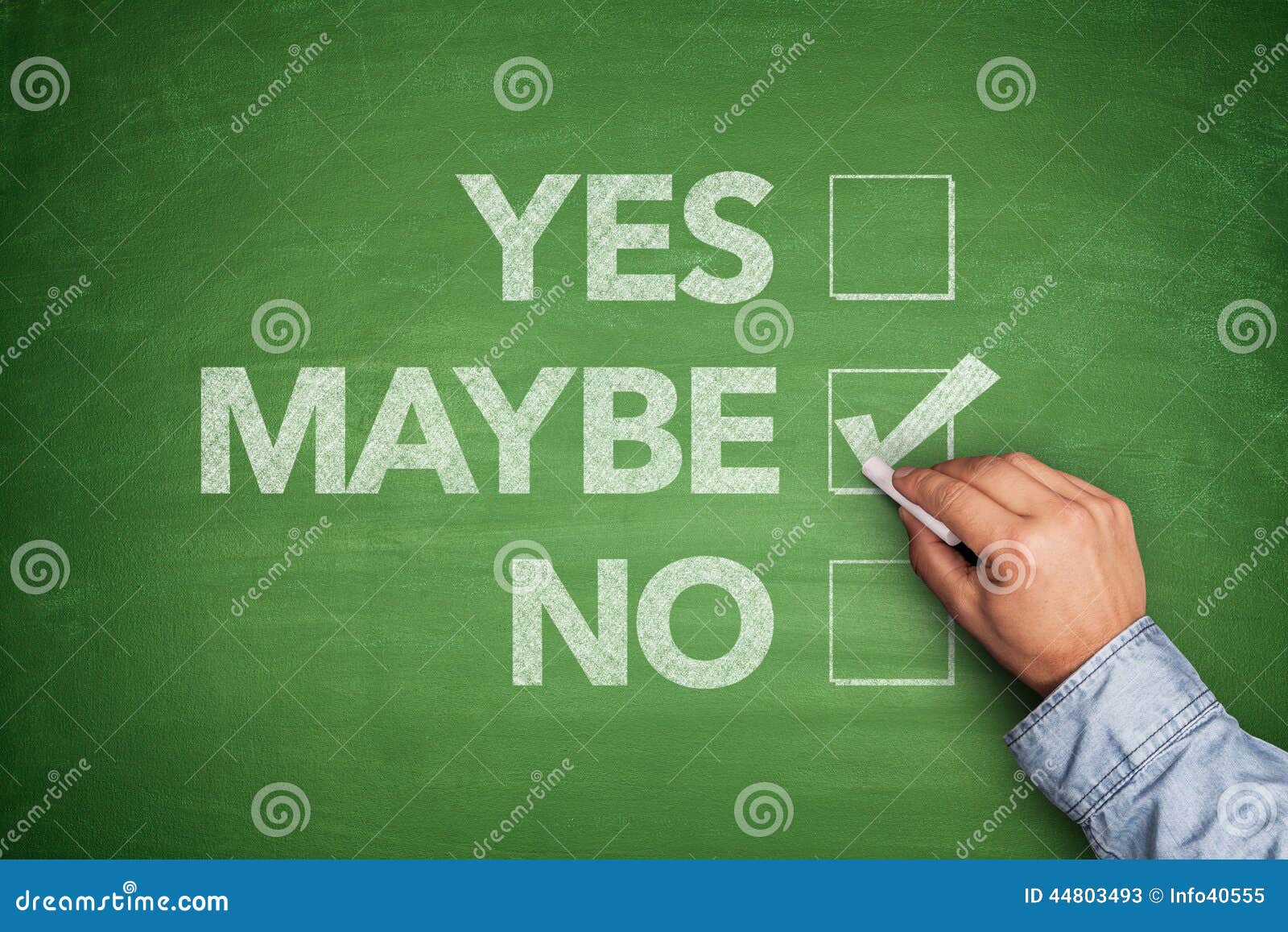 Yes, No or -maybe on Blackboard Stock Image - Image of negative ...