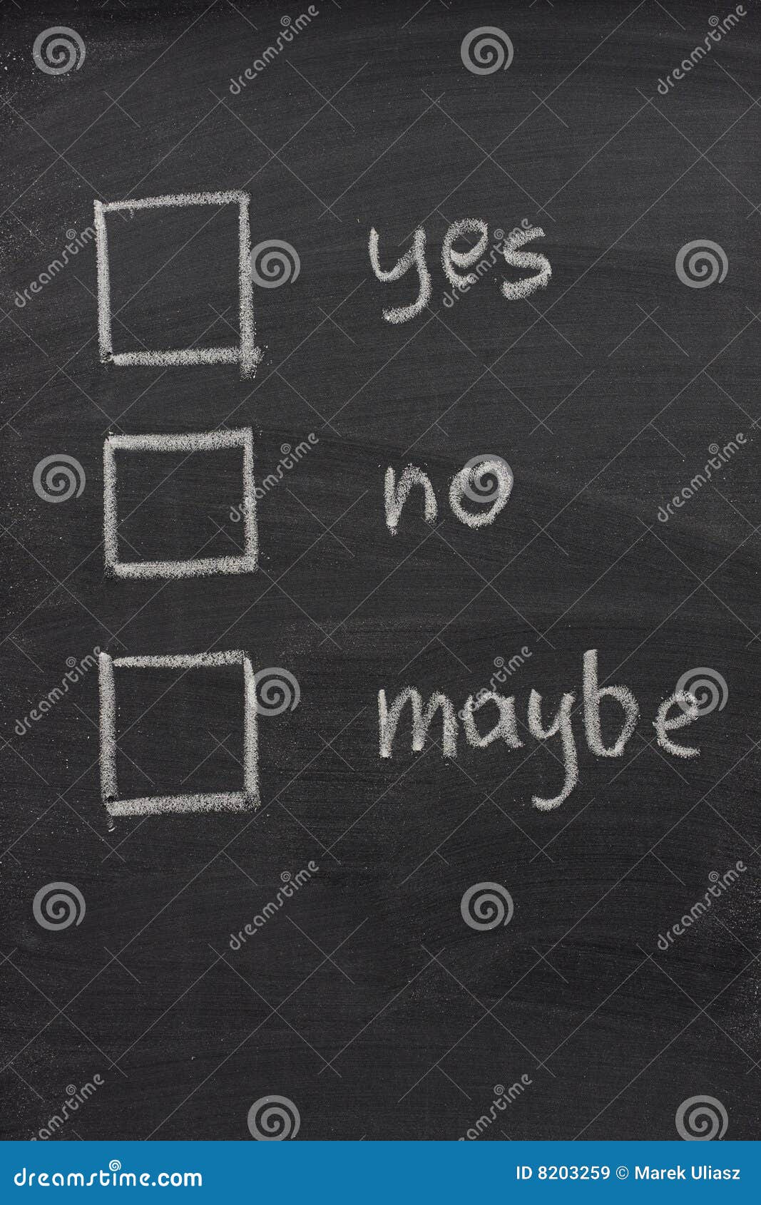 Yes, No and Maybe Check Boxes on Blackboard Stock Image - Image of poll ... Yes, No and Maybe Check Boxes on Blackboard Stock Image - Image of poll ...