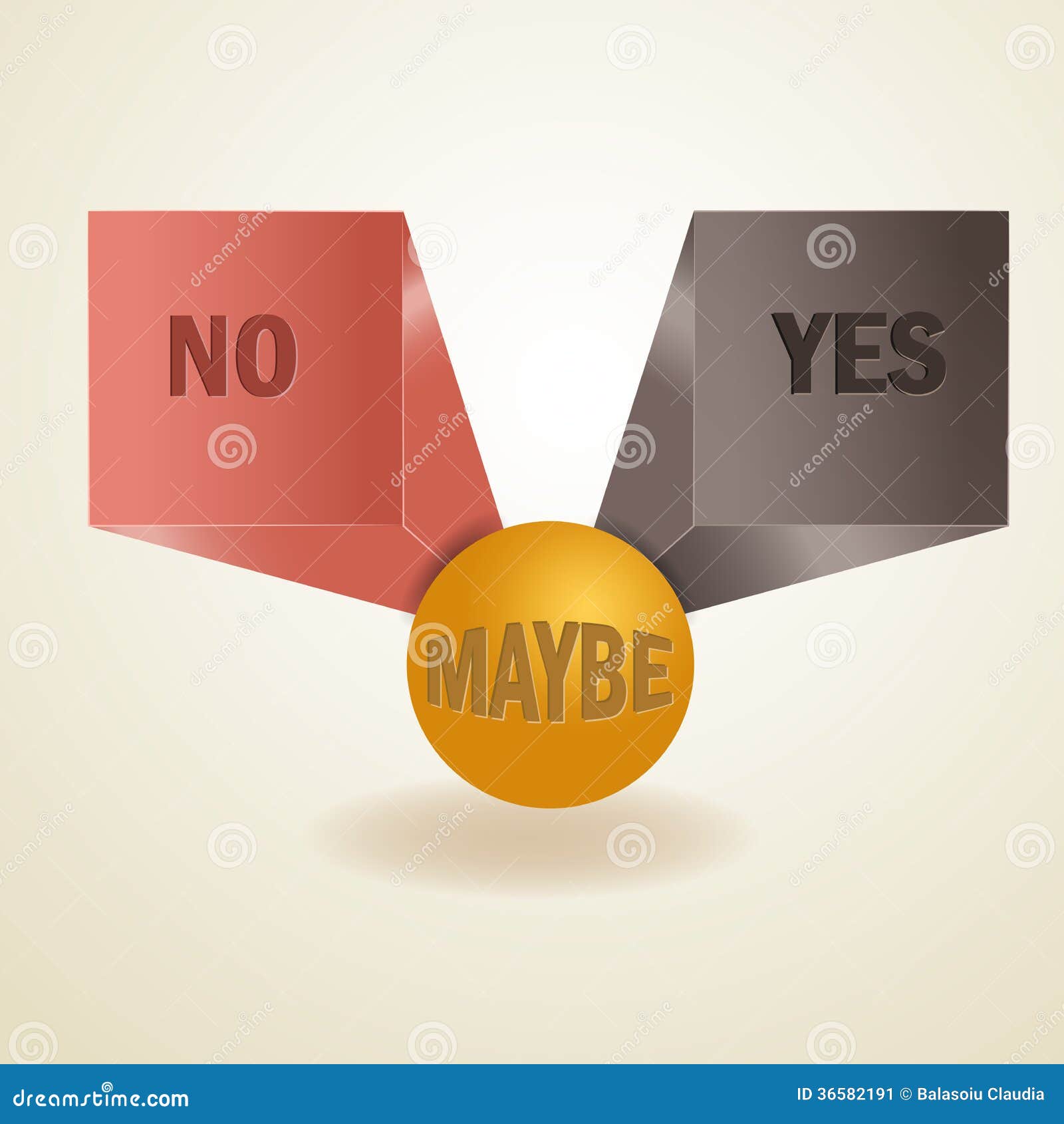Yes, no, maybe, 3d sign stock vector. Illustration of choose - 36582191