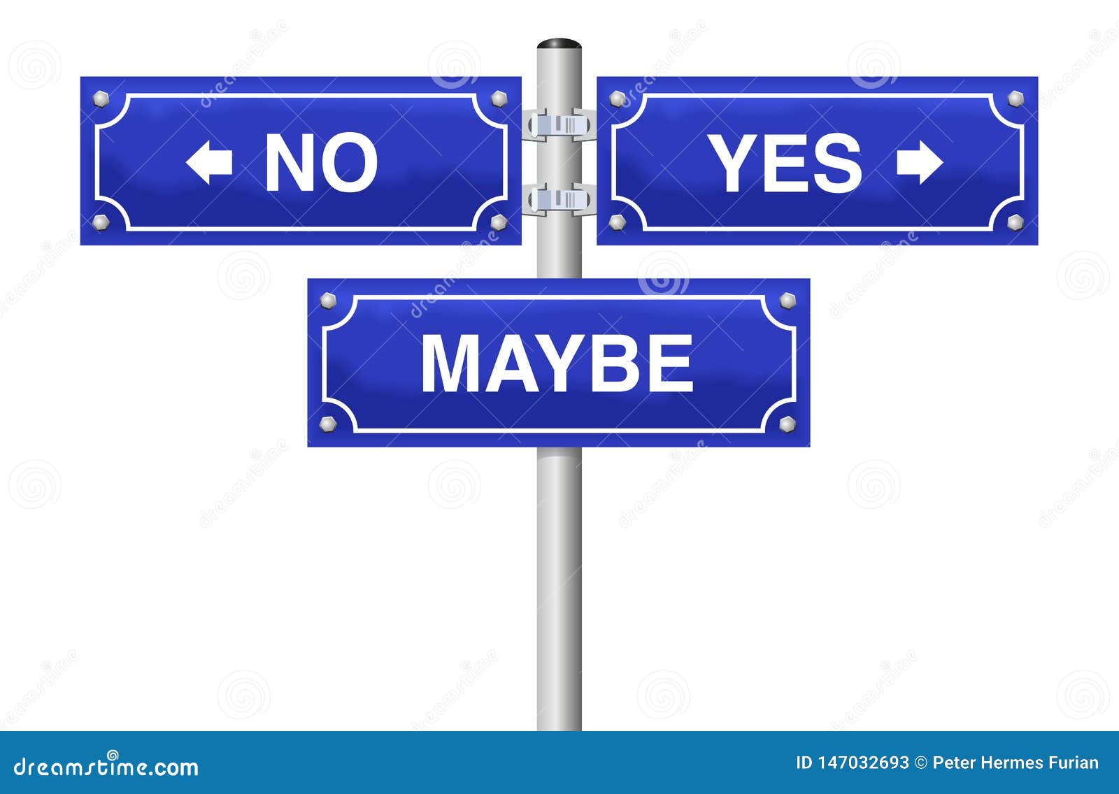 Yes No Maybe Make Decision Street Sign Stock Vector - Illustration of ...