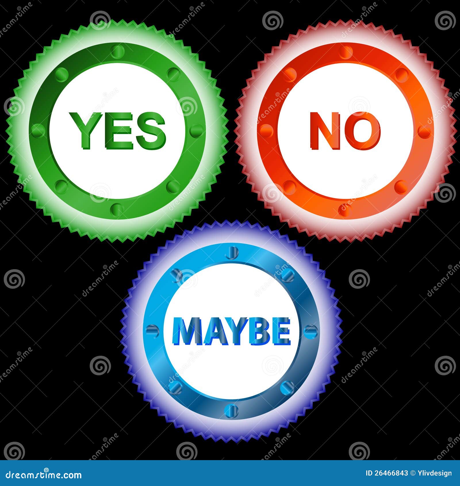Yes No and Maybe - Three Signs Stock Vector - Illustration of guide ...