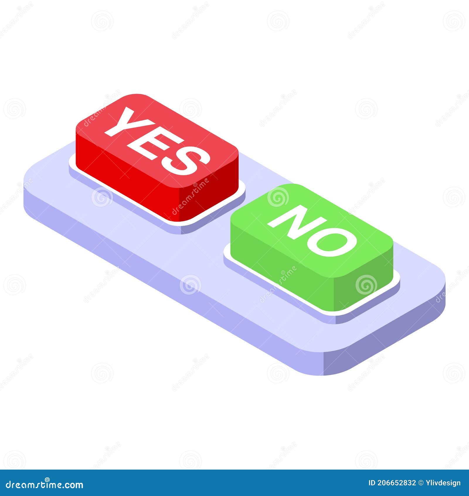 Yes or No Opportunity Icon, Isometric Style Stock Illustration ...
