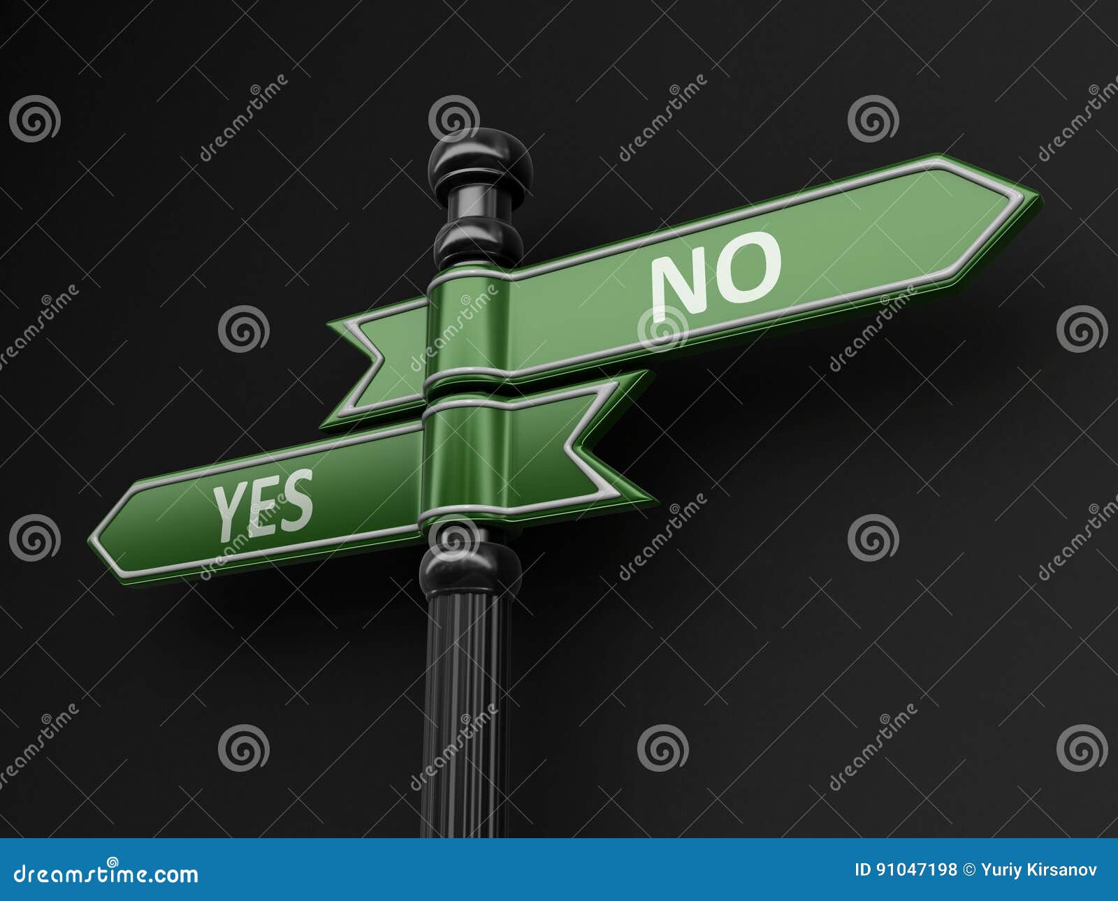 Yes and No Pointers on Signpost Stock Illustration - Illustration of ...