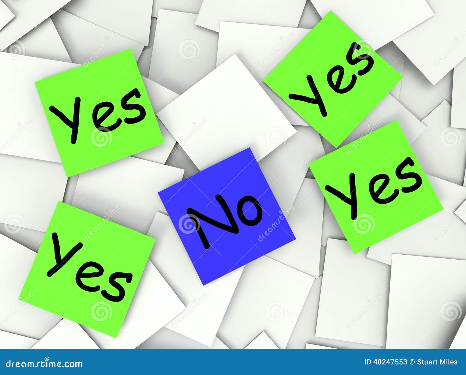 Yes No Post-it Notes Show Affirmative or Stock Illustration ...